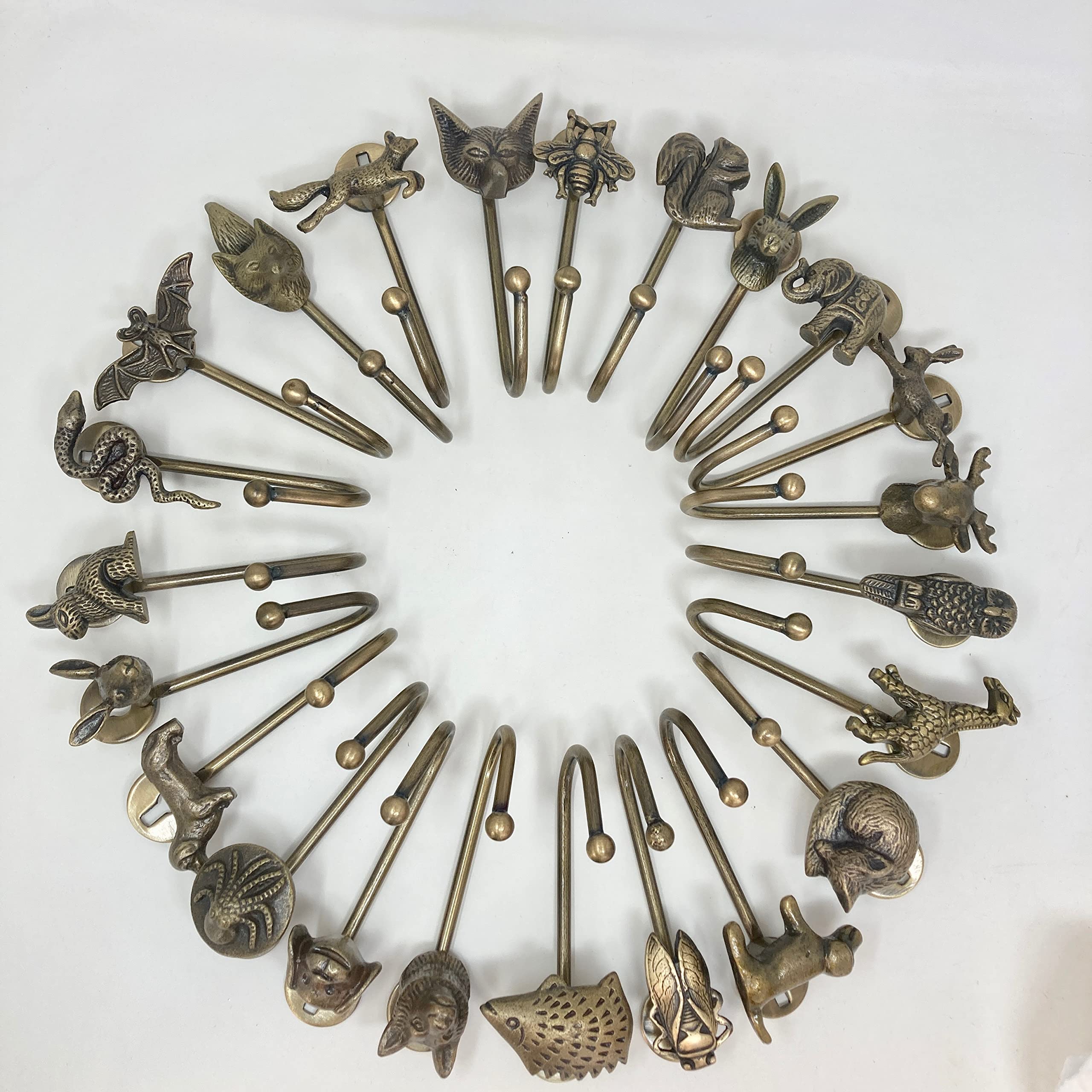 Knobs By Blossom Vintage Antique Brass Iron Wall Hooks Tie Backs Bronze Handmade Metal Animal Hook (3. Bee), TFVSAH