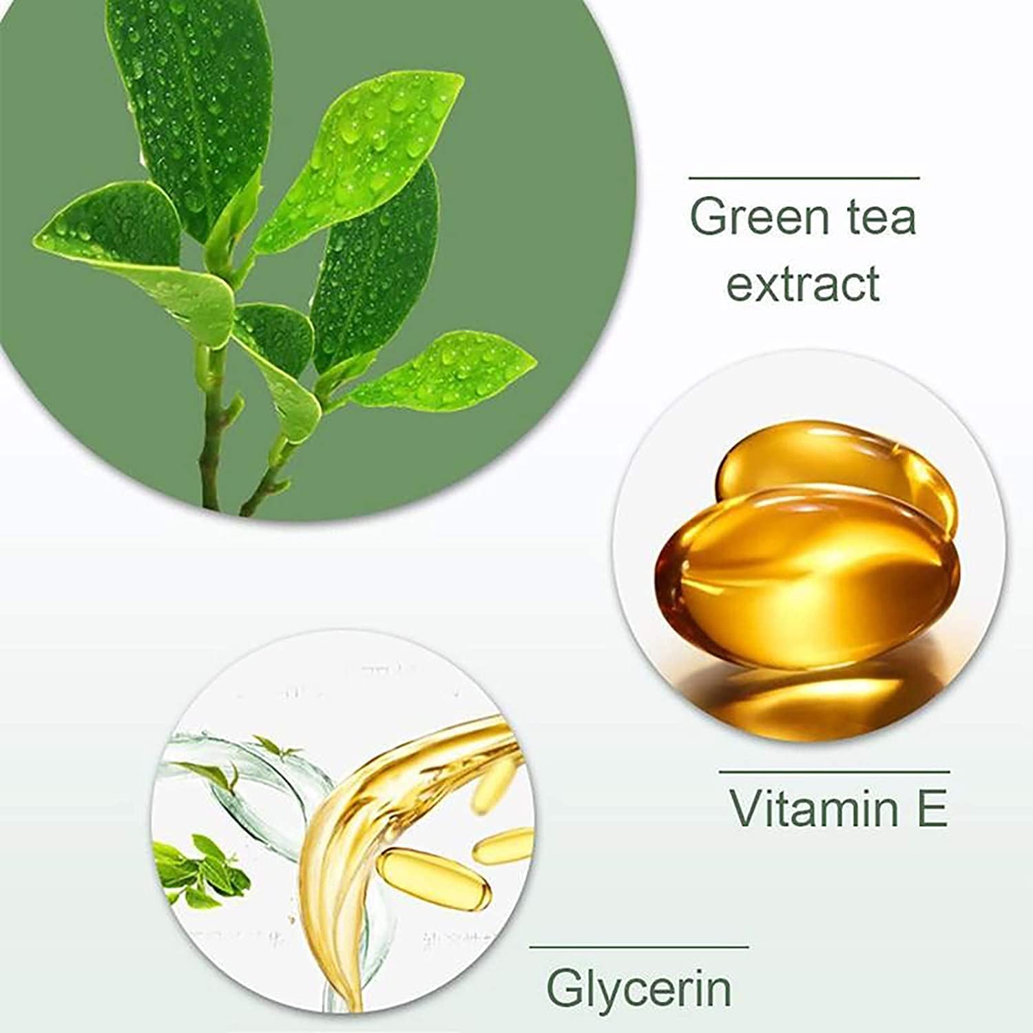 HENGBANG 2pcs Pocoskin Natural Green Tea Mask, Moisturizing, for Face, Unisex