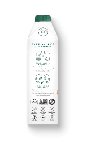 Elmhurst 1925 Unsweetened Almond Milk, 32 Ounce (Pack of 6)