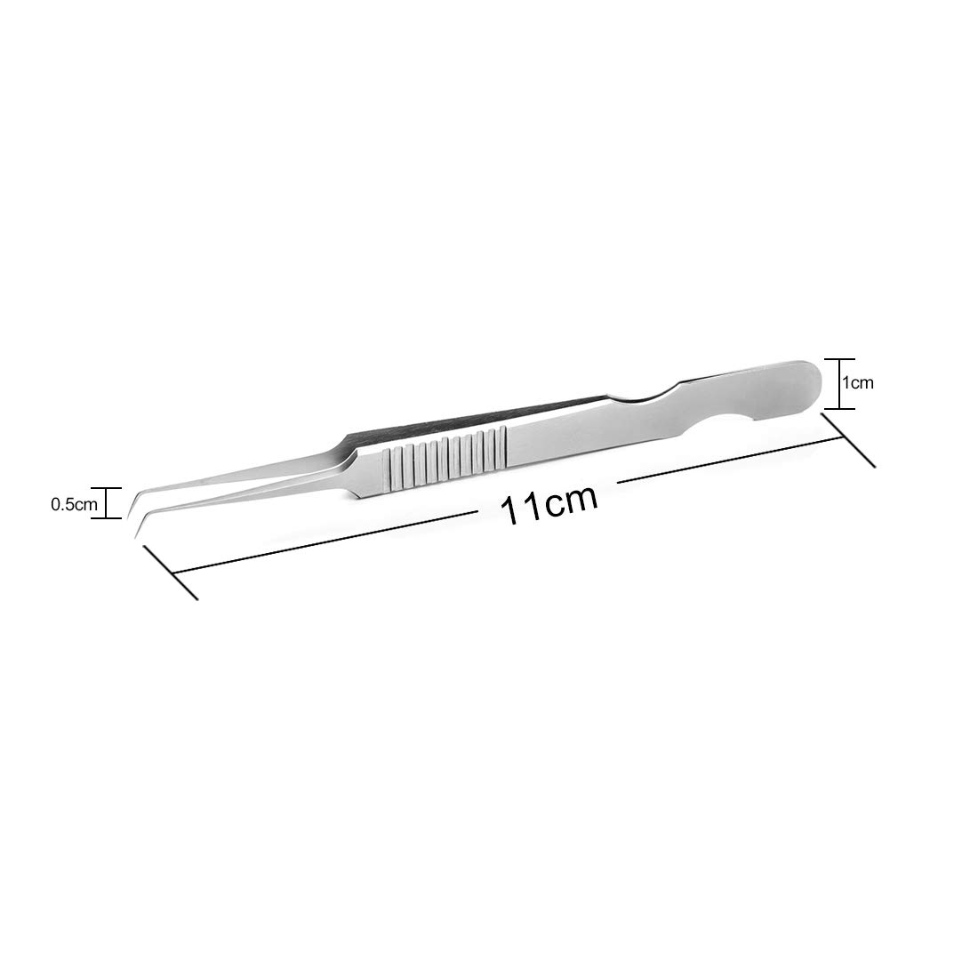 EMEDA Eyelash Extension Tweezers for Isolation Separation Natural Lashes with Short Tiny Mini L Tips 45 Degree Professional Precision Stainless Steel Volume Lash Tweezers for Premade Fans (AS10)