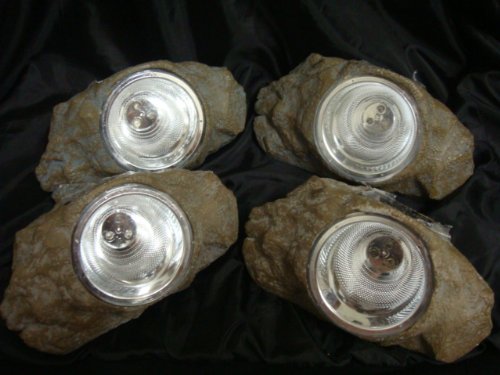 Solar Rock Light 3 Led Spotlight for Home and Garden Set of 4