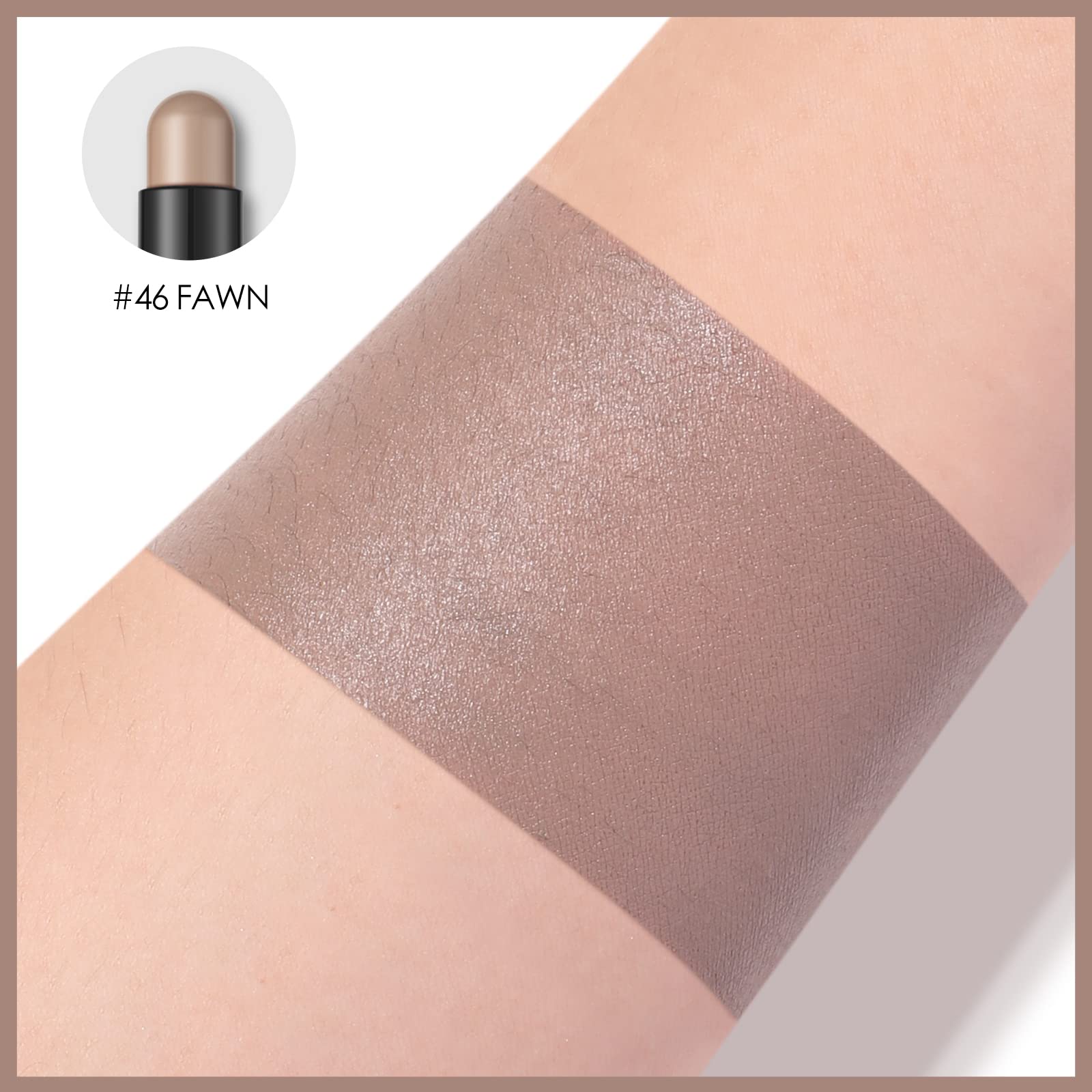 FOCALLURE Shimmer and Matte Cream Eyeshadow Stick,Smooth Brilliant Eye Brightener Pencil,High Pigment Eye Highlighter Pen for Women,Long Lasting Waterproof Eye Shadow and Liners Makeup (FAWN)
