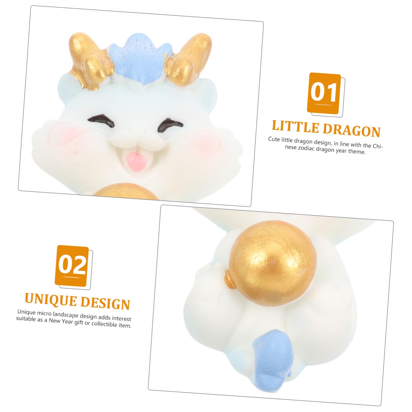 Luxshiny 6 Pcs Mini Animal Figurine Resin Dragon Mascot Doll Adorable Dragon Decor Desktop Dragon Decor