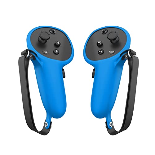 Funtasica 2X Controller Protective Cover Anti Shock Easy to Install Anti Slip with Adjustable Hand Strap Handle Protective Sleeve for, Blue
