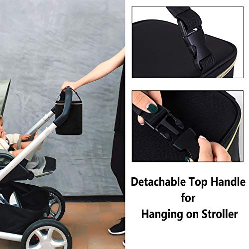 Teamoy Breastmilk Cooler Bag, Baby Bottles Bag for up to 4 Large 9 Ounce Bottles, Perfect for Working Mom Mother, (Bag ONLY), Black