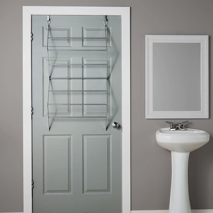Over the Door Towel Rack - Laundry Room Drying Racl - Silver