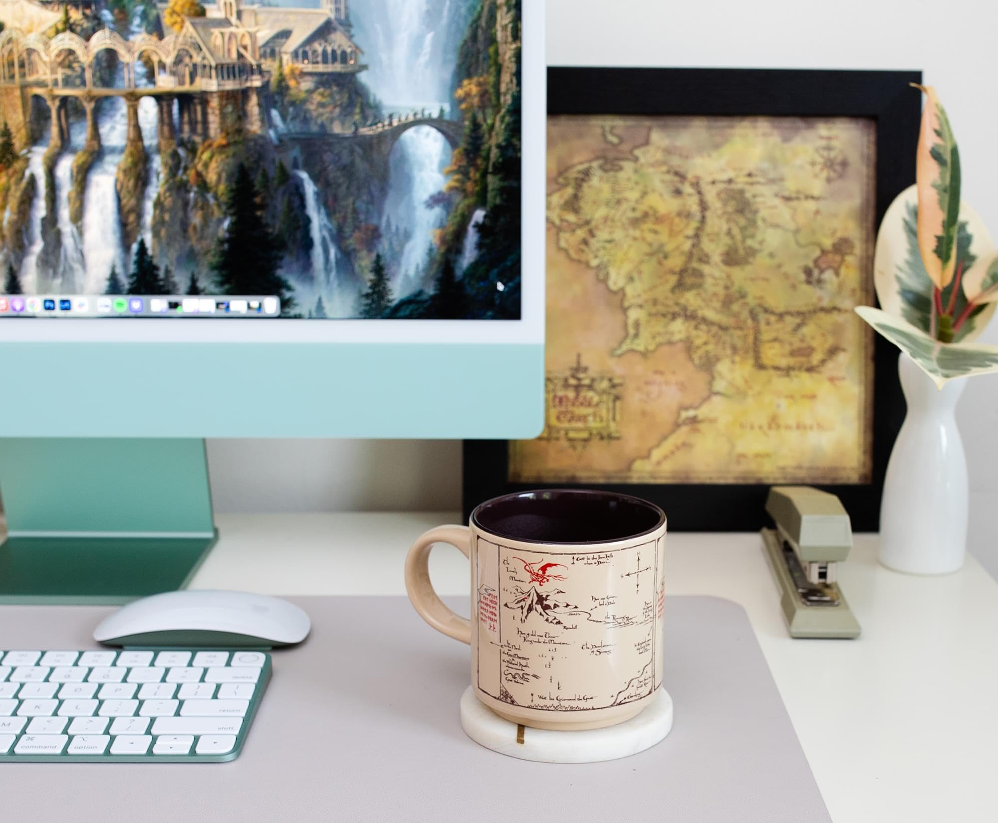 Silver Buffalo The Hobbit The Shire Map Ceramic Mug | Coffee Cup For Espresso, Tea, Cocoa | Holds 13 Ounces