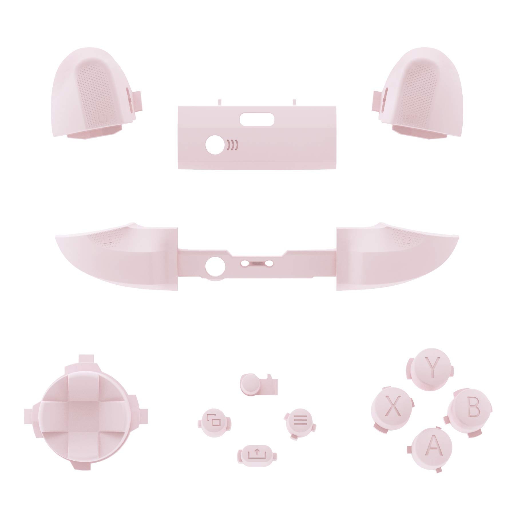 eXtremeRate Replacement Buttons for Xbox Series X & S Controller, Cherry Blossoms Pink Custom Repair Kit Bumpers Trigers Dpad ABXY Start Back Sync Share Keys Parts for Xbox Core Wireless Controller