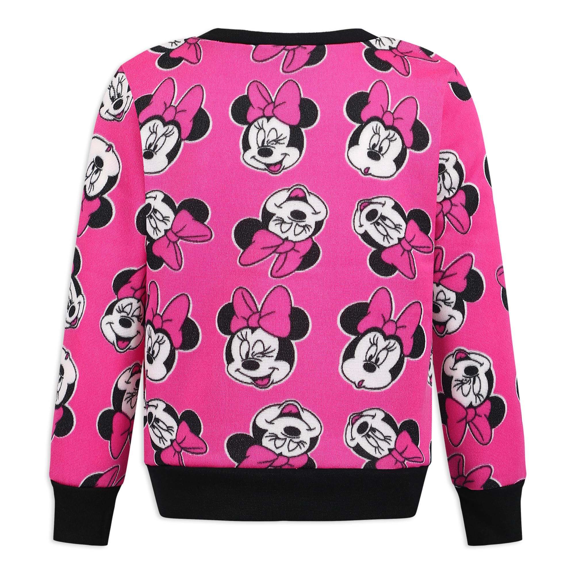 Disney Minnie Mouse Girls’ Sweatshirt and Jogger Set for Toddler and Little Kids – Pink