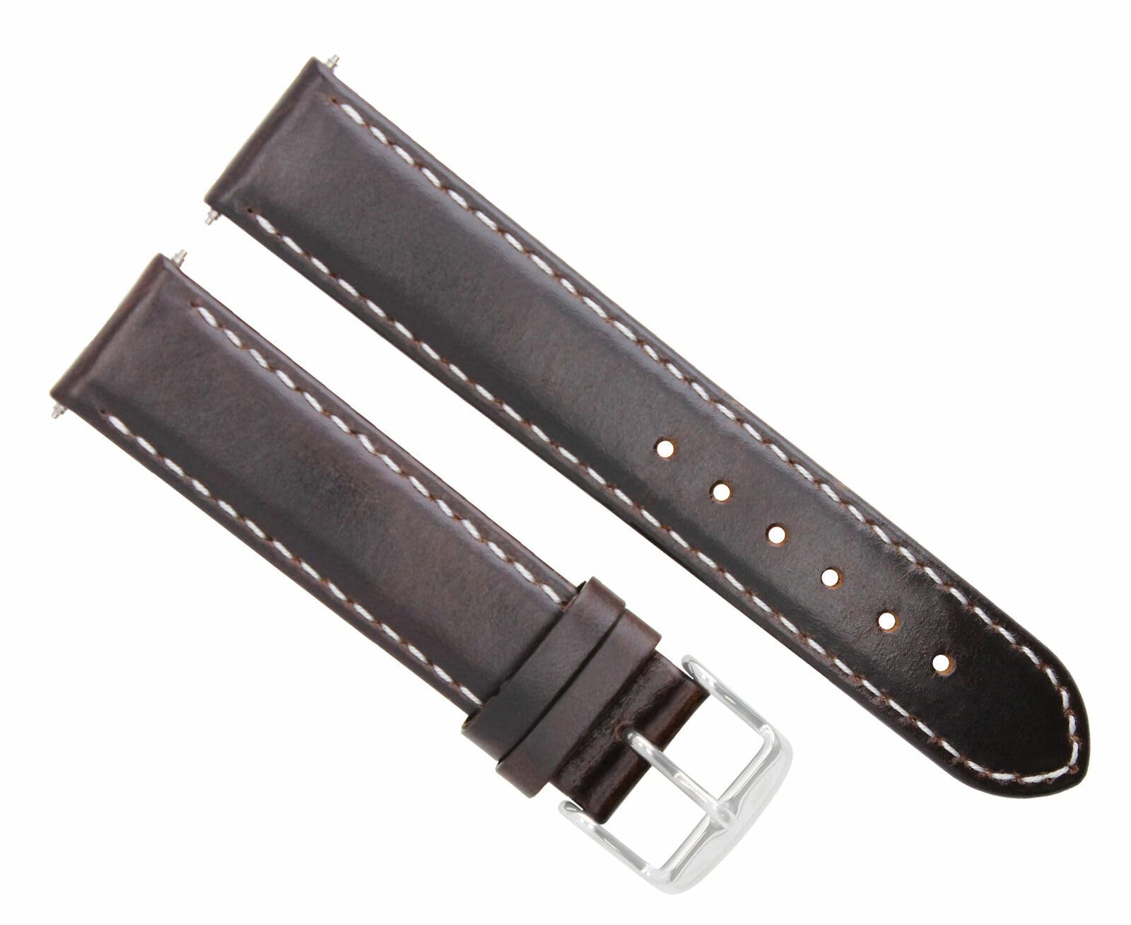 Ewatchparts 20MM SMOOTH LEATHER WATCH STRAP BAND COMPATIBLE WITH IWC PILOT PORTUGUESE TOP GUN BROWN WS