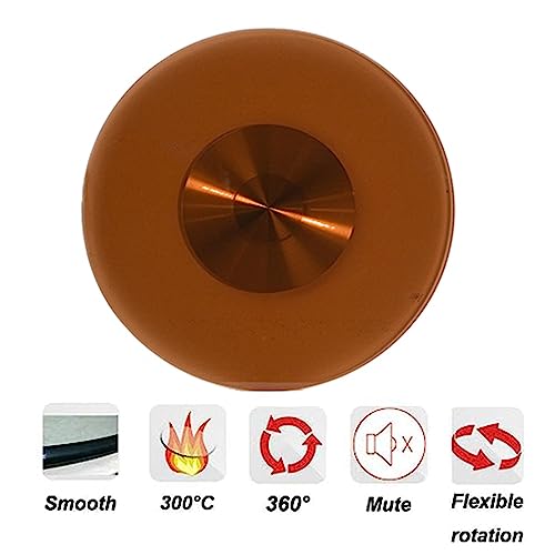 Generic Large Glass Lazy Susan Turntable 60/70/80/90/100cm Round Rotating Dining Table Serving Tray Aluminum Base, Thick & Durable, Easy To Clean Smooth Spin (Color : Brown/TAN, Size : 60 cm (24 in)