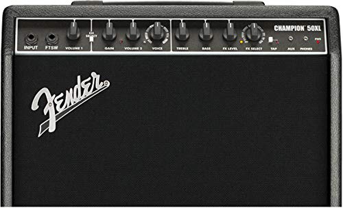 Fender Champion 50XL Guitar Combo Amplifier Bundle with Instrument Cable, Picks, and Austin Bazaar Instructional DVD