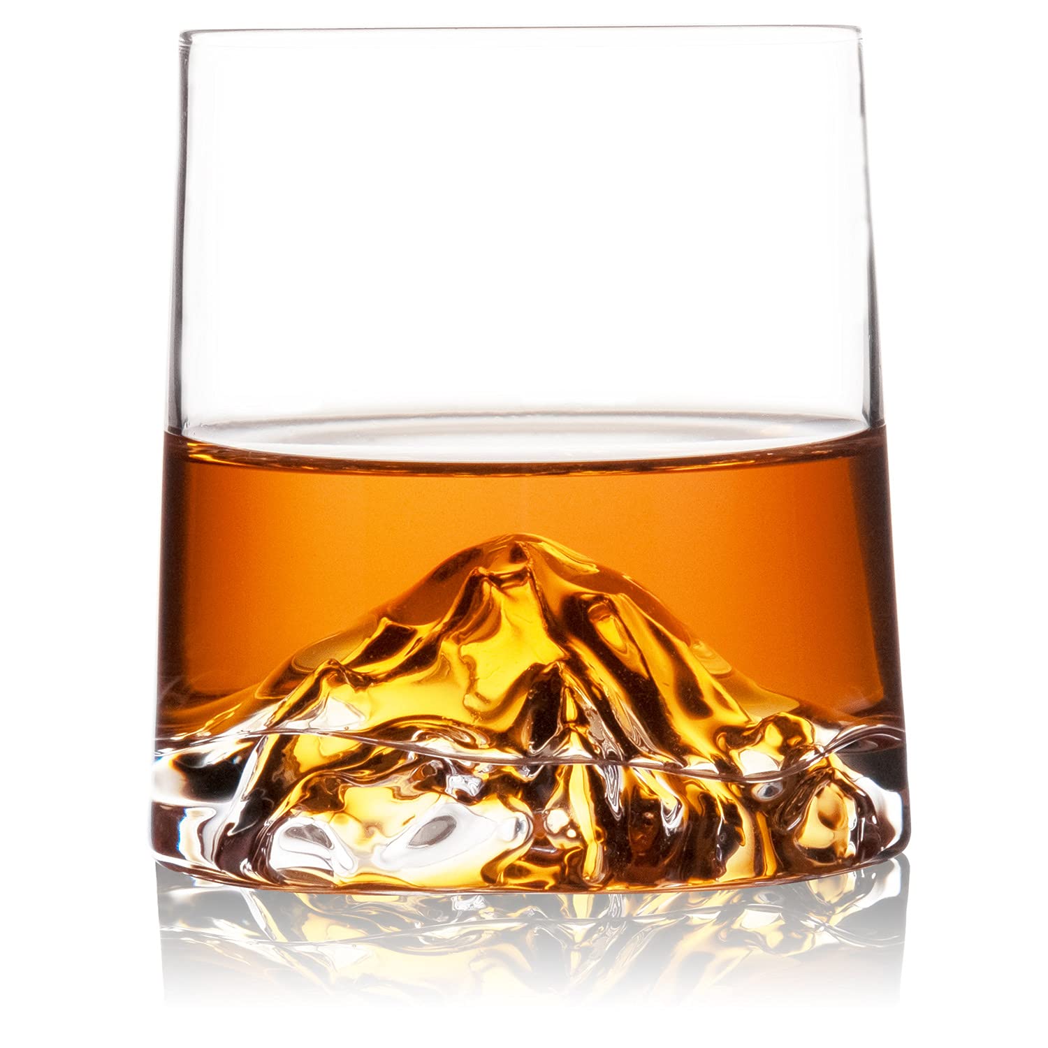 HCYCFY Old Fashioned Whiskey Glasses Set of 2 with Slate Coasters,8.5 oz Mountain Crystal Glass for Drinking Bourbon,Cognac, Scotch, Cocktails, Gift For Men, Dad, Husband, Boyfriend