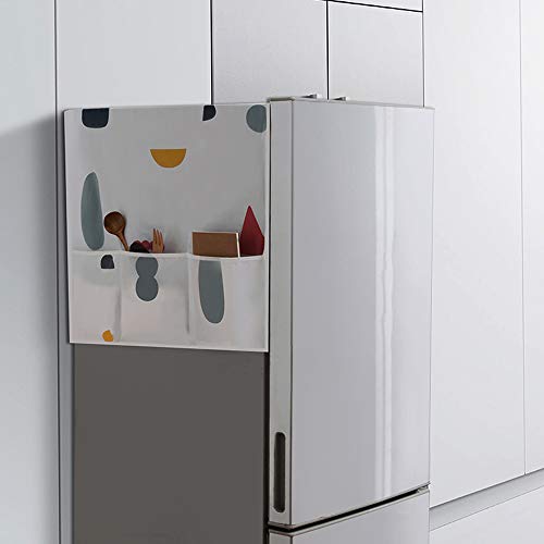 PEVA Waterproof Refrigerator Hanging Bag Microwave Oven Cover with Storage Bag Hanging Fridge Dust Proof Cloth Washing Machine Top Cover 2PCS