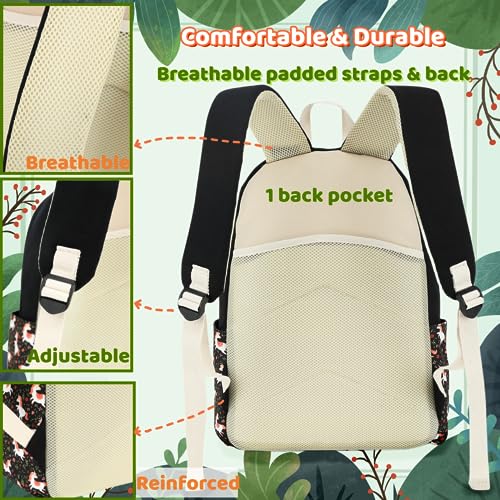 Leaper Women Striped Canvas Backpack Large Laptop Bag Girls Travel Shoulder Bag bag Daypack Black