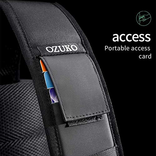 OZUKO Men Chest Crossbody Bags Waterproof Sports Shoulder Fashion Usb Multifunctional Sling Bag (Black)