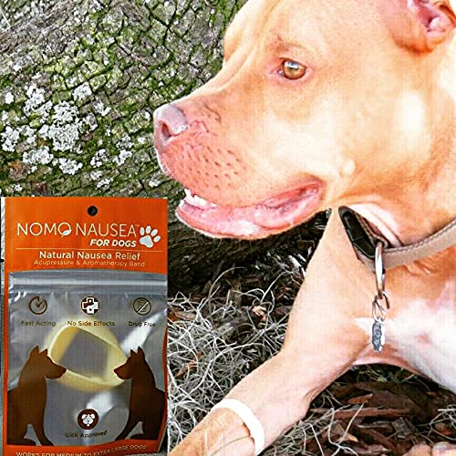 NOMO Peppermint Aromatherapy Motion Sickness Relief Bands for Dogs | Anti-Nausea Wristbands with Gentle Acupressure | 30-Second Nausea Relief Band | Medium to Large | Nude | Single Pack