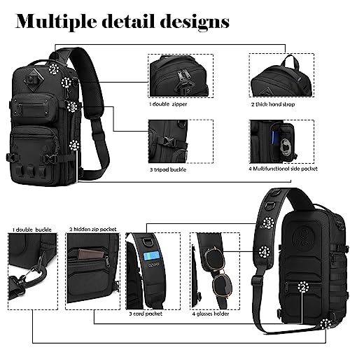 OZUKO Travel Sling Bag for Men Women,Large Capacity Multipurpose Chest Bag and Mini Crossbody Phone Bag