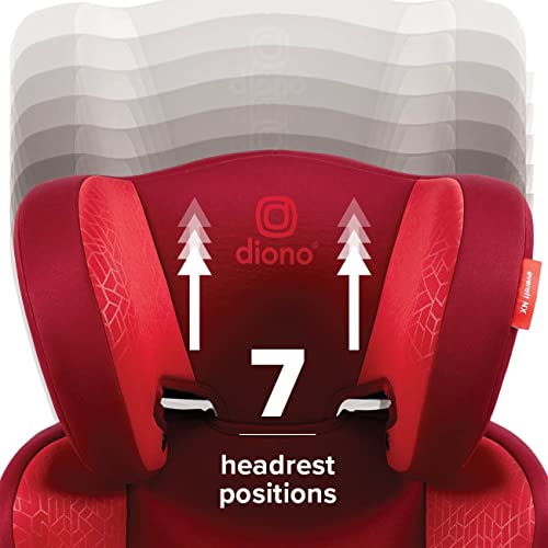 Diono Everett NXT High Back Booster Car Seat with Rigid Latch, Lightweight Slim Fit Design, 8 Years 1 Booster Seat, Red