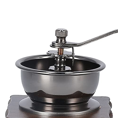 MOUMOUTEN Manual Coffee Grinder, Portable Adjustable Hand Pull Out Coffee Bean Bean Grinder Burr Mill, Retro Style Wooden Desk Decoration