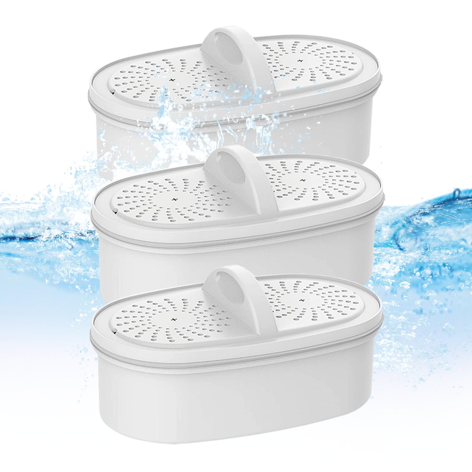 FACHIOO Replacement Filters for All Waterdrop® Pitcher Filtration System, Fits Waterdrop® WD-PF-01A Plus, Reduces PFAS, PFOA/PFOS, Chlorine, Last Up to 3 Months or 200 Gallons (Pack of 3)