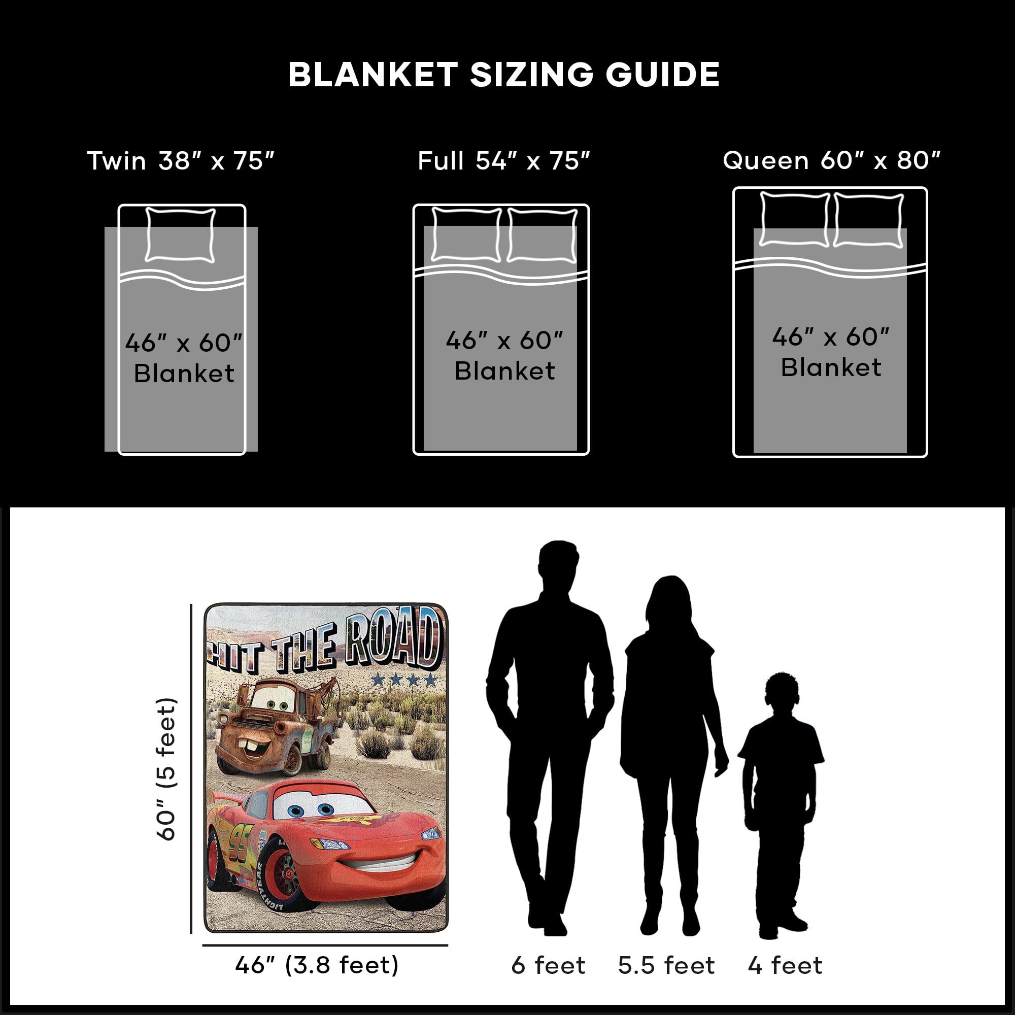Disney Pixar Cars, “Hit The Road” 46 60-inch Micro Raschel Throw – by The Northwest Company