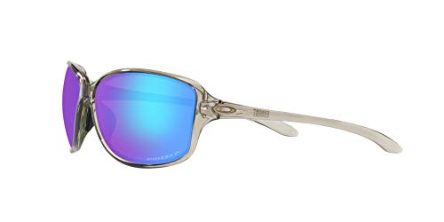 Oakley Women's OO9301 Cohort Rectangular Sunglasses, Grey Ink/Prizm Sapphire Polarized, 62 mm