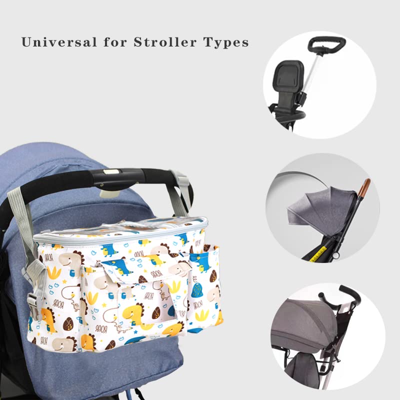 Huaroly Universal Stroller Organizer Bags with Cup Holder,Suitable for Diapers, Toys and Snacks,Stroller Caddy Accessories