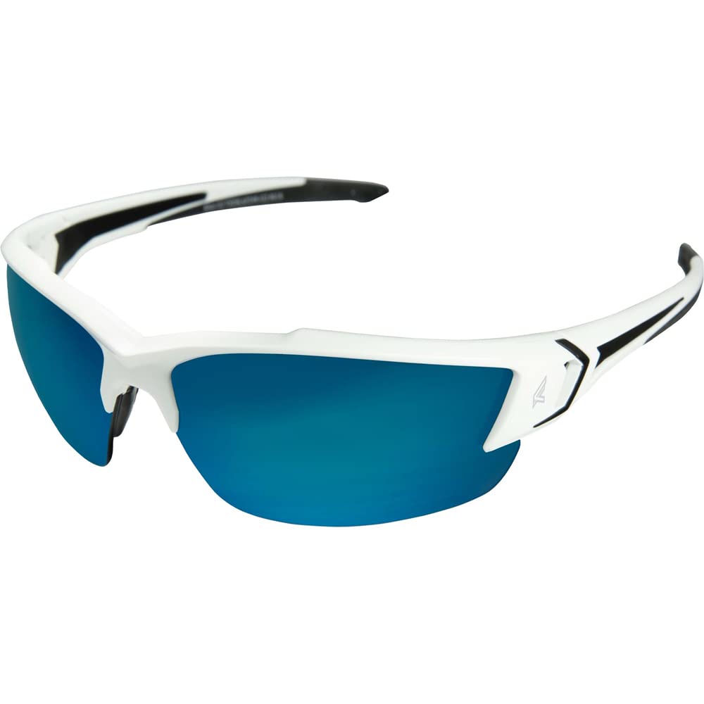 Edge TSDK246-G2 Khor G2 Polarized Wrap-Around Safety Glasses, Anti-Scratch, Non-Slip, UV 400, Military Grade, ANSI/ISEA & MCEPS Compliant, 5.04" Wide, White Frame / Smoke Lens