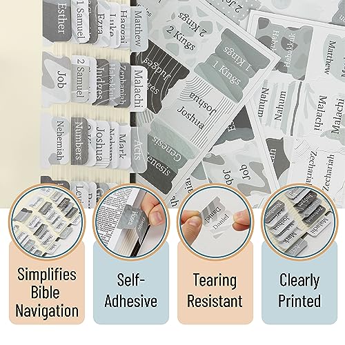 Mr. Pen- Bible Tabs, 75 Tabs, Gray Theme, Laminated Bible Tabs for Women and Men, Bible Tabs for Study Bible, Bible Index Tabs, Bible Book Tabs, Bible Labels Tabs, Mr Pen Bible Tabs