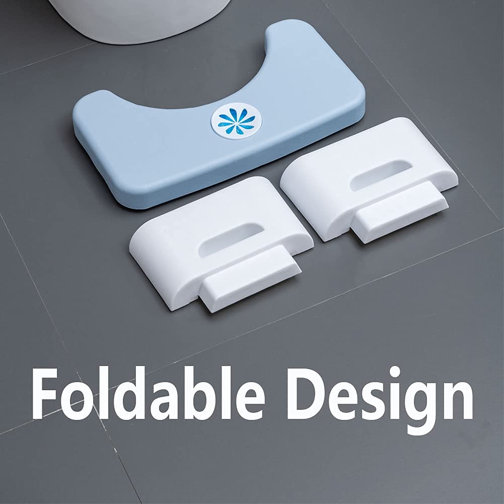Folding Toilet Stool, Potty Step Stool with Fragrance Position, Bathroom, Foldable Poop Stool Poop Stool | Bathroom Accessories for All Ages | Sitting Posture Foot Stool, Black