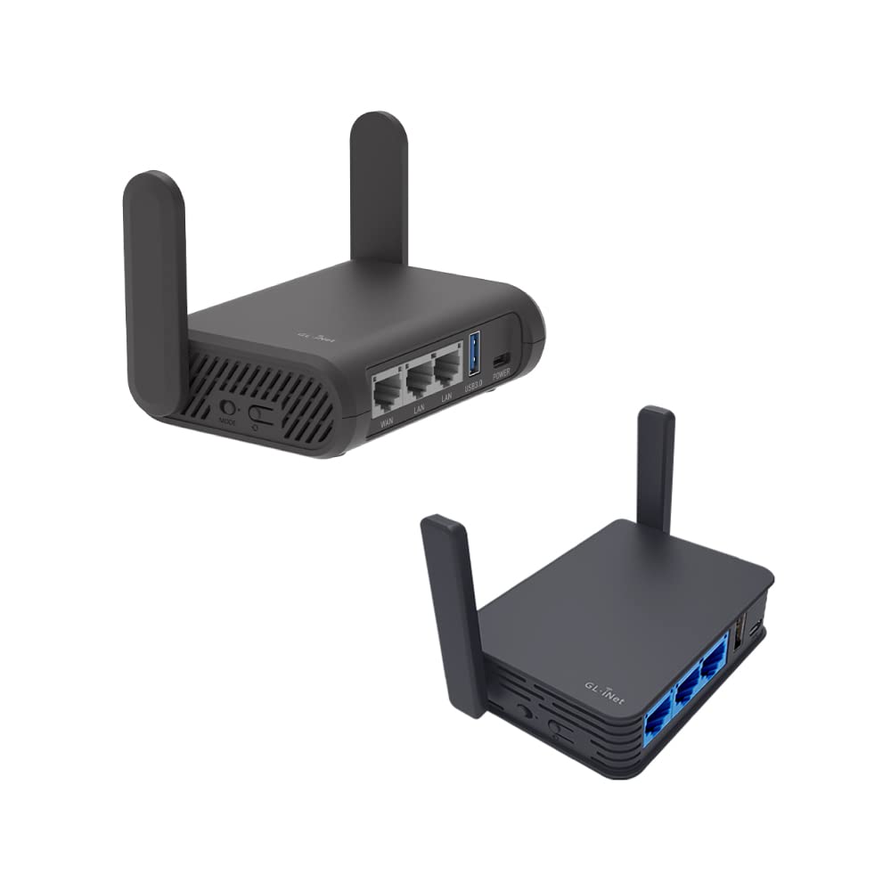 GL.iNet GL-A1300 (Slate Plus) Wireless VPN Encrypted Travel Router & GL-AR750S-Ext (Slate) Gigabit Travel AC VPN Router