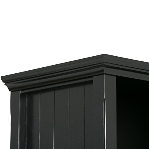 SIMPLIHOME Acadian SOLID WOOD 44 Inch Transitional 9 Cube Bookcase and Storage Unit in Black, For the Living Room, Study Room and Office