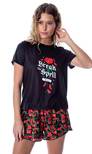 Disney Princess Women's Beauty and The Beast Break The Spell Belle Shirt and Ruffle Shorts Pajama Set (X-Large)