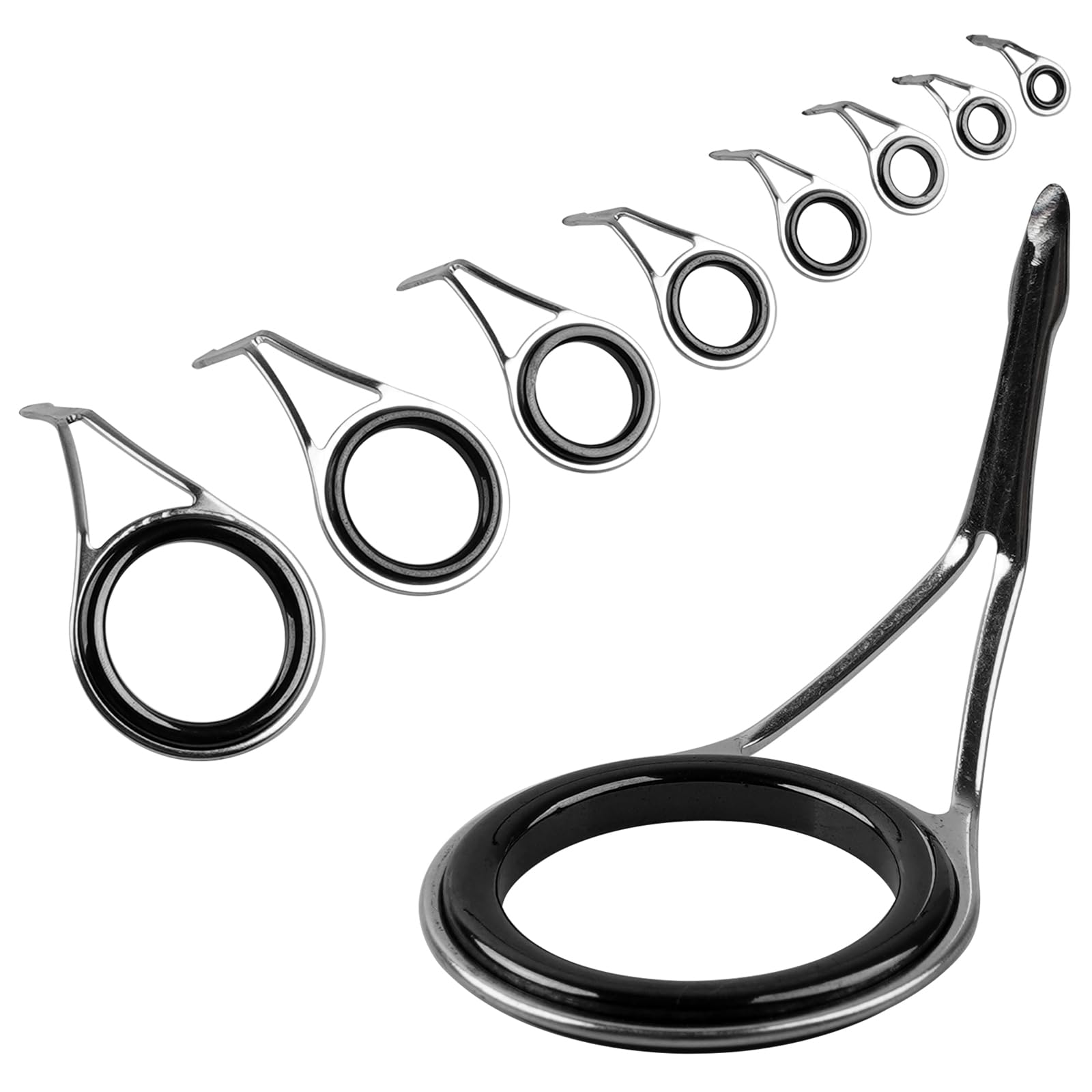 Fishing Rod Guide Tip Fishing Line Spinning Guide Eyes Rings Bait Casting Stainless Steel Rod Guide Tips Single Double Feet Pole Guide for Spinning Baitcasting Saltwater Freshwater Rod Poles