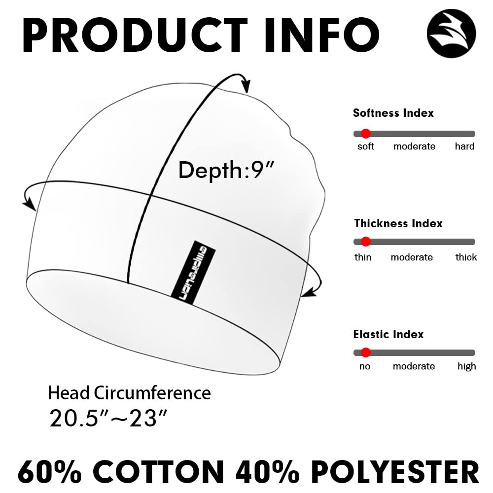 EMPIRELION 9" Multifunctional Lightweight Beanies Hats, Running Skull Cap Helmet Liner Sleep Caps for Men Women (Light Grey Mel., 1)