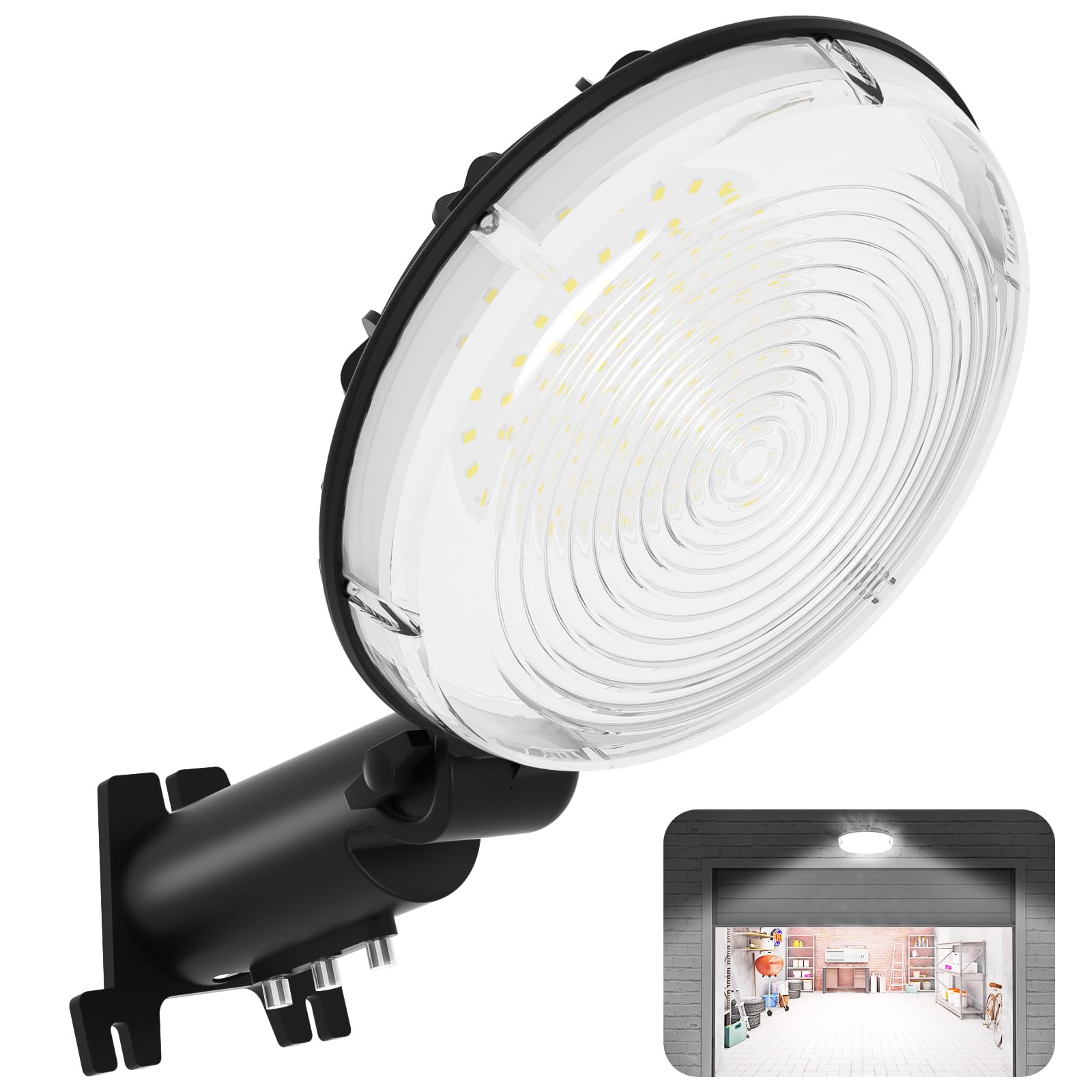 LED Barn Light - 6500K Dusk to Dawn Outdoor Garage Lighting with 150° Adjustable Photocell, Utral Bright Security Flood Lights, IP66 Waterproof Area Street Light for Farmhouse Warehouse Yard (1 Pack)