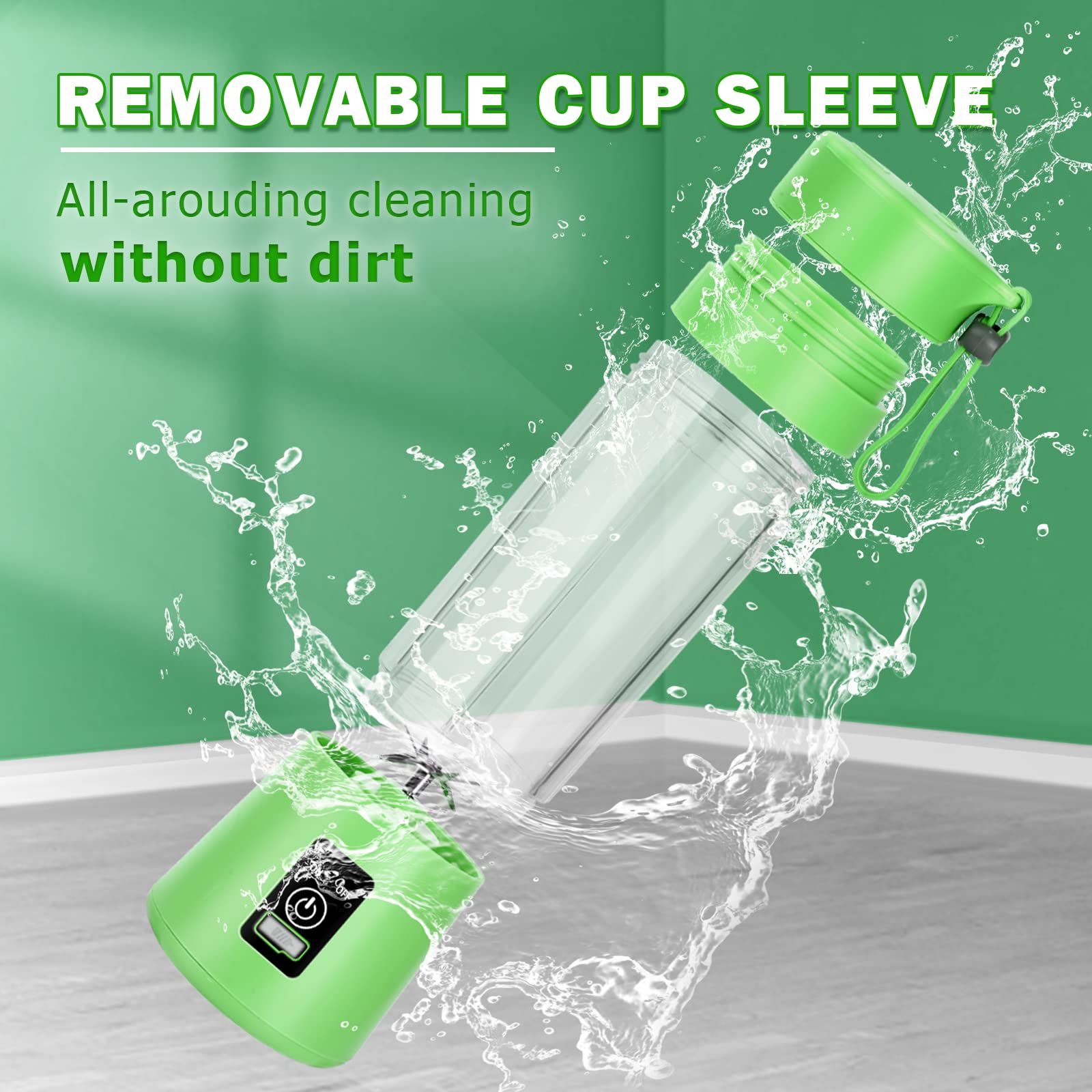 Geohee Portable Blender for Shakes and Smoothies,6 Blades Juicer Cup for USB Rechargeable,Personal Blender with One Touche Operation,Blender Shake Smoothie for Kitchen,Travel and Sport