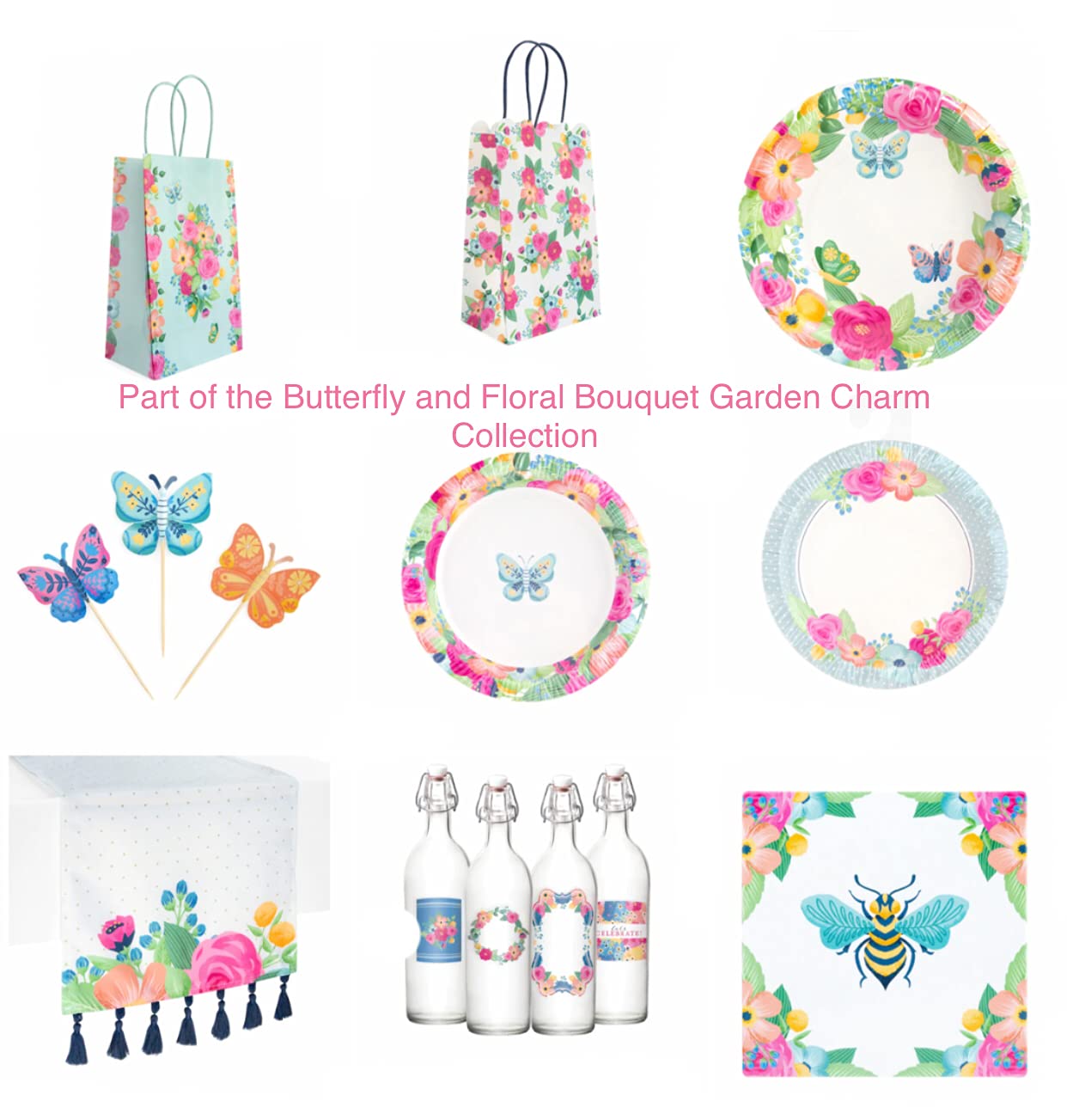 Floral Butterfly Guest Napkins by Celebrate It, Spring, 24 ct