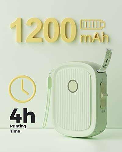 paperang Label Makers 0.6 Inch Rechargeable Mini Label Printer,Portable Bluetooth Wireless Printer, Multiple Templates Inkless for Phone Pad Office Home Organization Small Print-Green