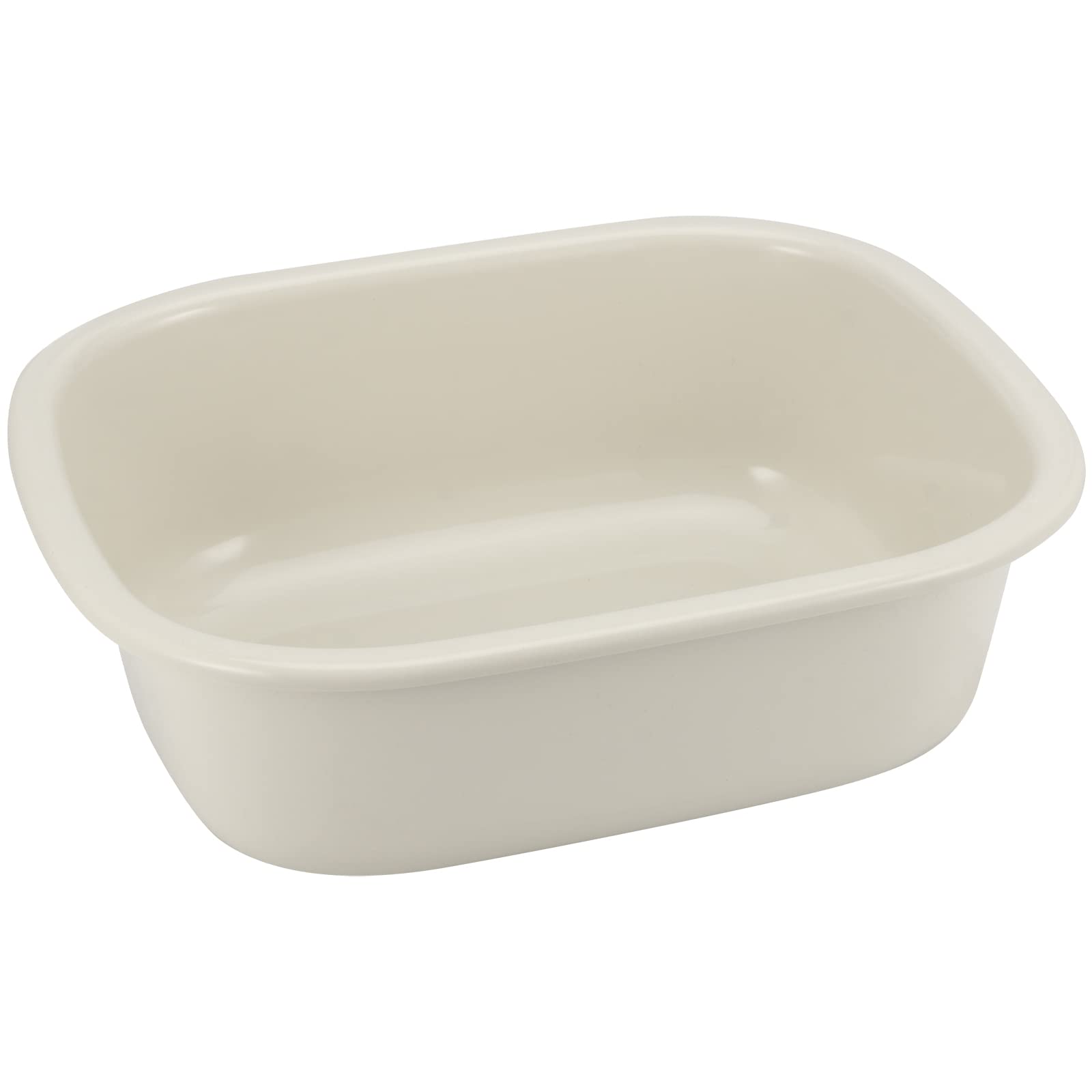 MOUYAT 4 Pack 13L Plastic Wash Basin, 14 Quart Plastic Commercial Bus Box, Rectangular Wash Tub Basin, Beige Dish Pans for Washing Dish, Sink, Cleaning Supplies