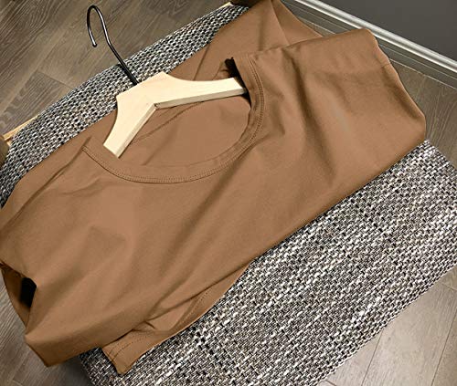 MISSACTIVER Women Summer Loose Slim Tank Top Solid Cotton Sleeveless Vest Round Neck Cami Shoulder Pads T-Shirts (Medium, Khaki)
