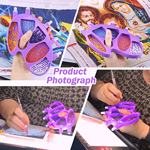 Palette Diamond Painting Tray Kits, WJCJTJL 5 Section Palm Organizer, Accessories & Tools for Glitter Rhinestones/5D Embroidery/Bead Storage/DIY Art