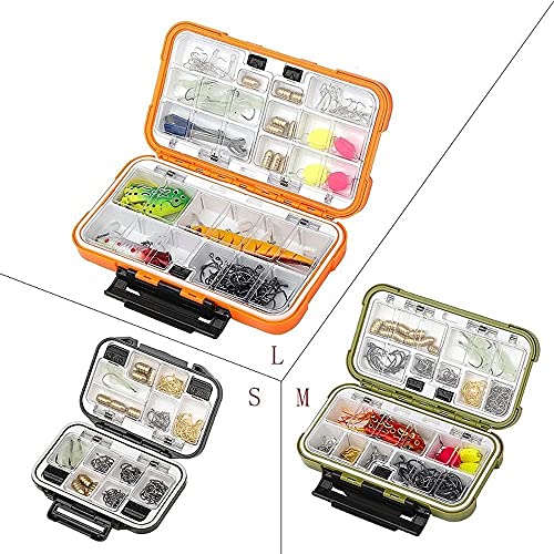 Fishing Tackle Box Fishing Accessories Multifunctional Opening and Closing Bait Box Bait Accessory Box(M,Orange)