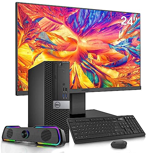 Dell OptiPlex 5050 Desktop Computers PC with 24 inch Koorui Monitor Bundle,i7-6700 3.4GHz,32GB DDR4 Ram 512GB M.2 NVMe SSD,AX200 Built-in WiFi 6,Bluetooth 5.2,HDMI,Windows 10 Pro (Renewed)