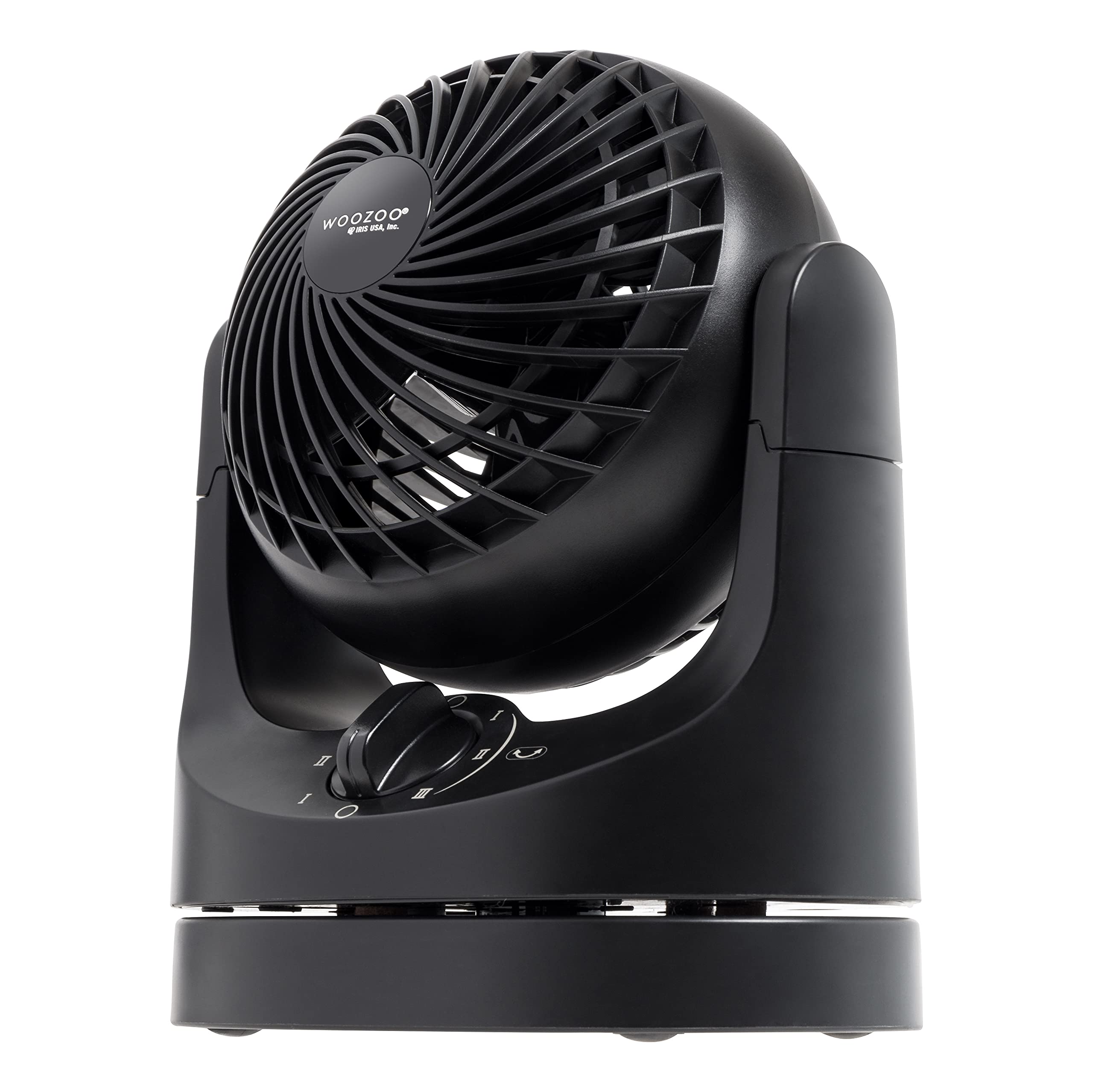 IRIS USA WOOZOO Fan, Small Oscillating Desk Fan, Table Air Circulator, 3 Speeds, 32ft Max Air Distance, Mini Fan 8 Inches, 112° Adjustable Tilt, 27.5 db Low Noise, Black