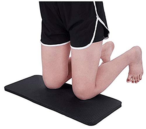 FABSELLER Yoga Mat Knee Elbow Wrists Support Mat Yoga Knee Pad Fitness Pilates Workout Training Exercise Gym Mat with One Elastic Band 15mm Thick, Purple