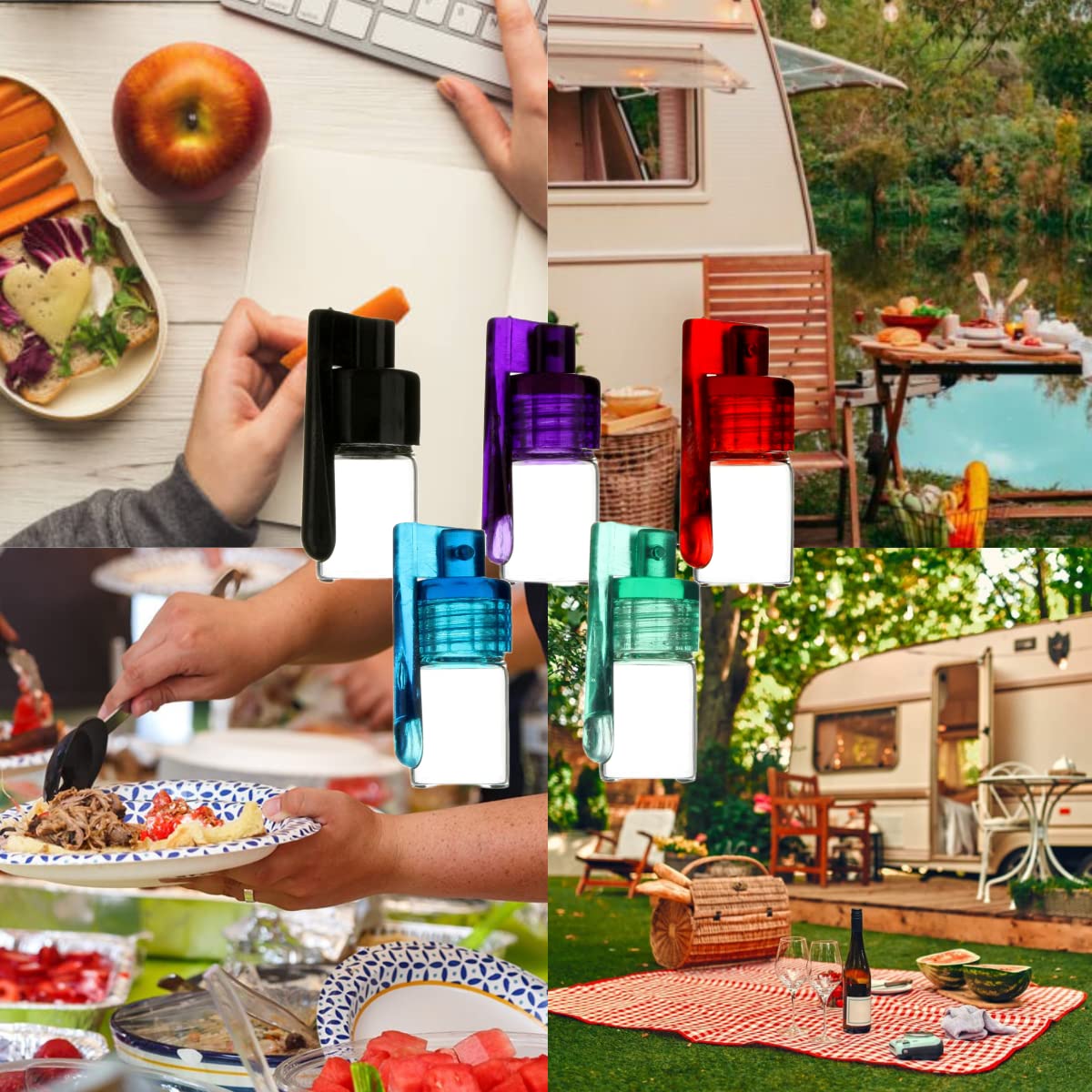 HumanFriendly 1ML Storage Bottles w/Mixing Tool Cap Refillable Container Small Items - Pack of 5 - Black