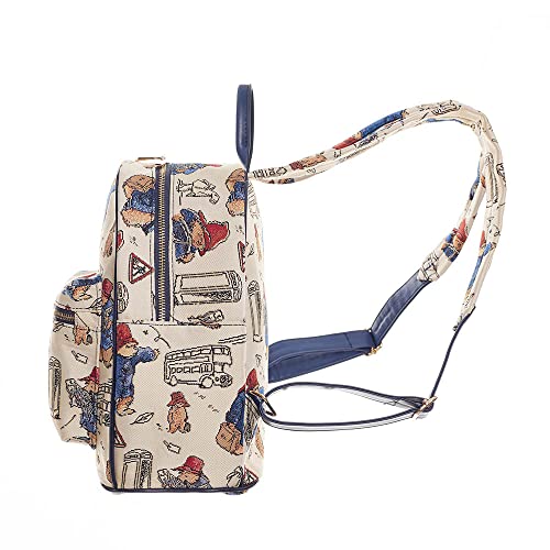 Signare Tapestry Women Backpack Rucksack Casual Daypack With Paddington Bear Design (DAPK-PADD)