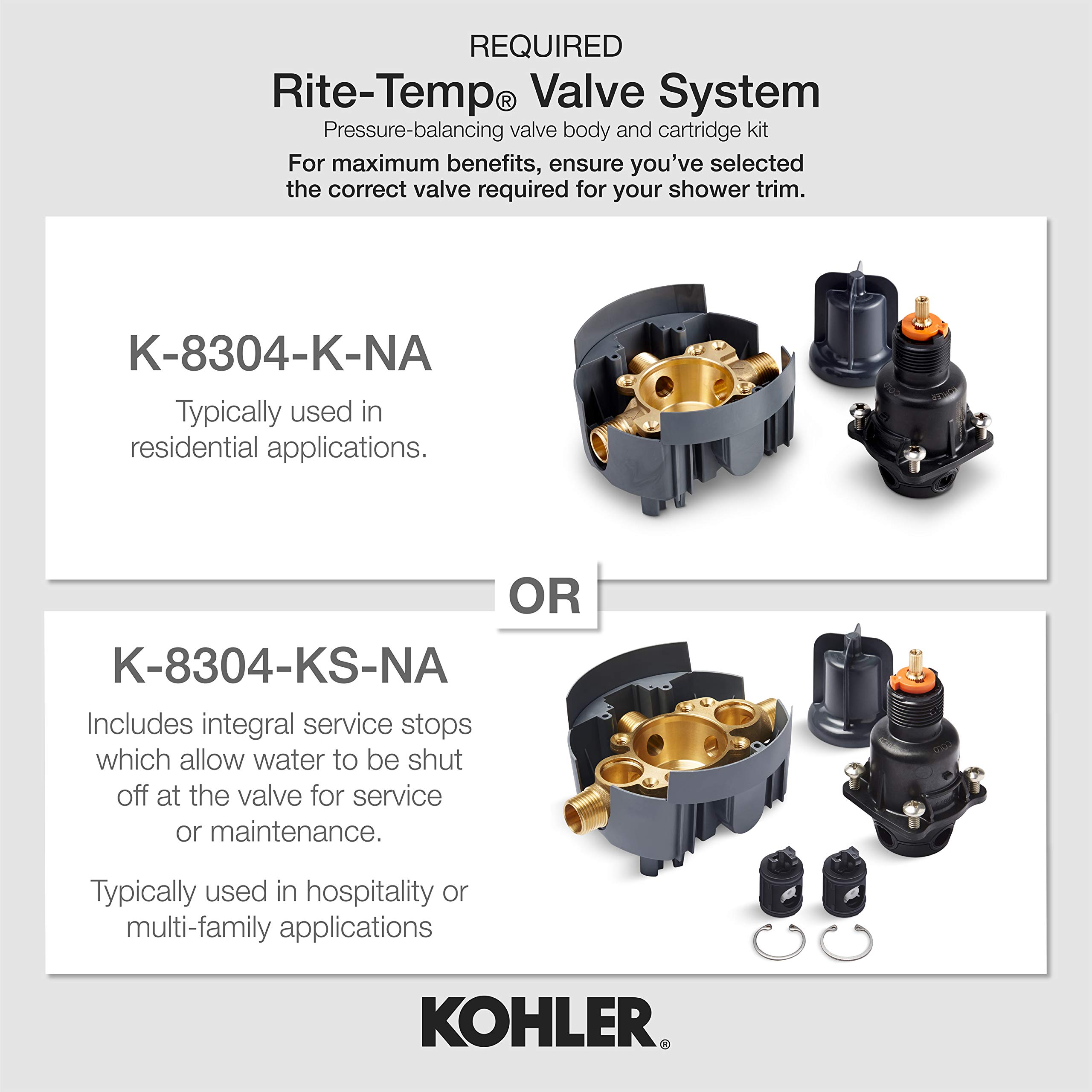 Kohler TS395-4S-BN Devonshire Rite-Temp Bath and Shower Valve Trim with Lever Handle
